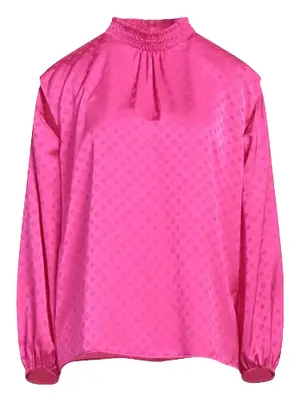 Maje Shirred Jacquard Top - Pink