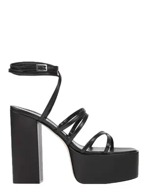 Paris Texas Leather Sandals - Black