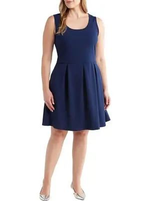 24SEVEN COMFORT APPAREL 24seven Comfort Apparel Sleeveless Fit & Flare Minidress