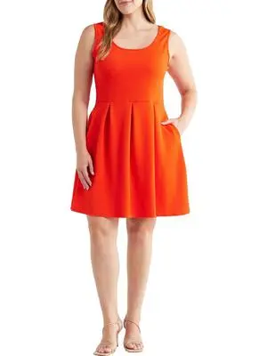 24SEVEN COMFORT APPAREL 24seven Comfort Apparel Sleeveless Fit & Flare Minidress