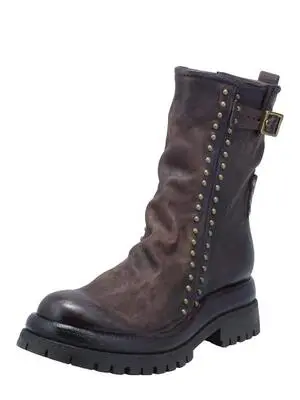 A.S.98 Duke Stud Trim Ankle Boots - Brown