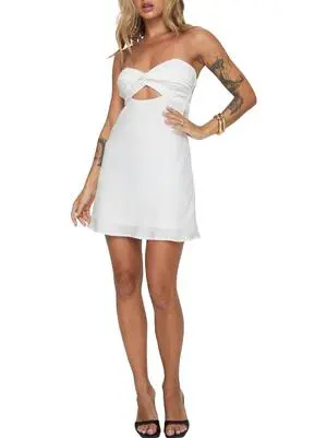 Princess Polly Shellie Strapless Mini Dress - White