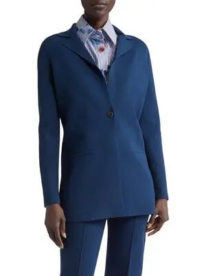 Lafayette 148 New York Knit Blazer - Lido Blue