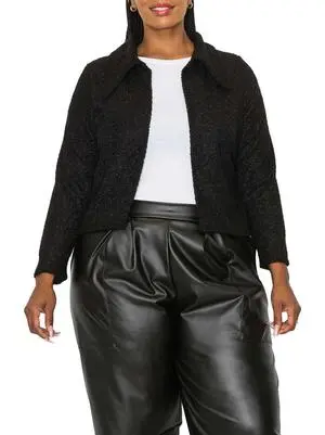 L I V D L I V D Erica Faux Shearling Crop Jacket Black