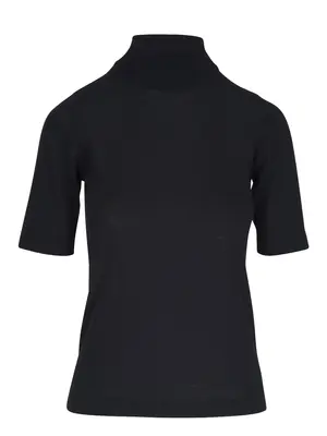 Brunello Cucinelli Knitted Cashmere-silk Blend Top - Black