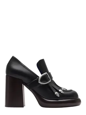 Burberry 95mm Wedge Fringed Pumps - Black
