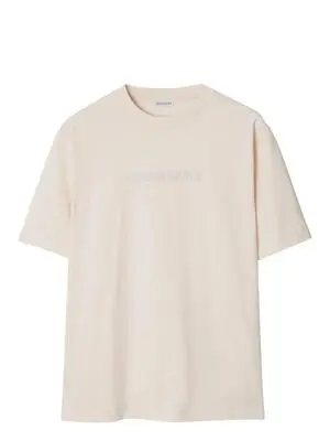 Burberry Logo-embroidered T-shirt - Neutrals