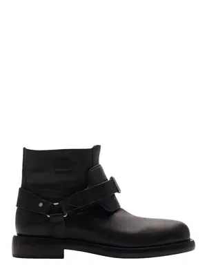 Burberry Buckled Ankle Boots - Black