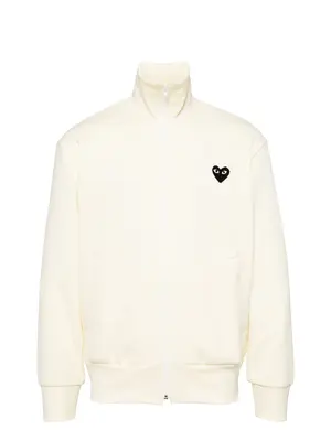 Play Comme Des Garcon Heart-print Jersey Track Jacket - Neutrals