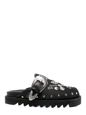Toga Eyelet-detail Mules - Black
