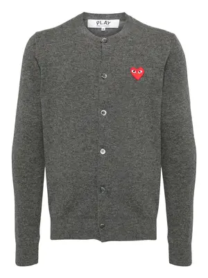 Play Comme Des Garcon Wool Cardigan - Grey