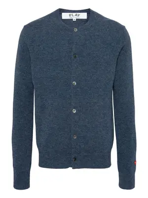 Play Comme Des Garcon Wool Cardigan - Blue