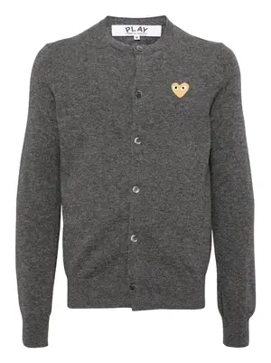 Play Comme Des Garcon Wool Cardigan - Grey
