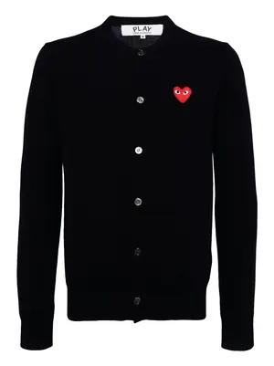 Play Comme Des Garcon Wool Cardigan - Blue