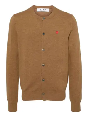 Play Comme Des Garcon Wool Cardigan - Brown