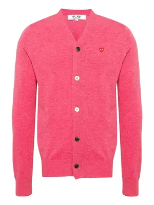 Play Comme Des Garcon Wool Cardigan - Pink