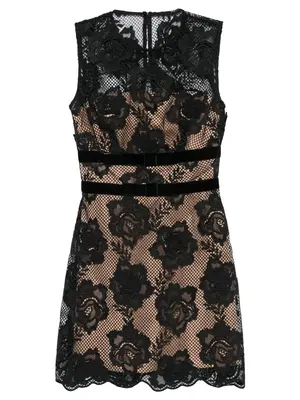 SELF-PORTRAIT Self-Portrait Bow-detail Lace Mini Dress