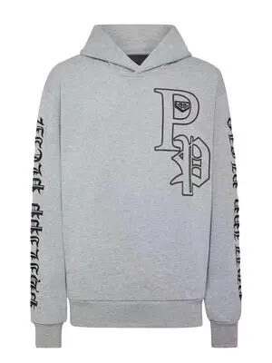 Philipp Plein Gothic Print Hoodie - Grey