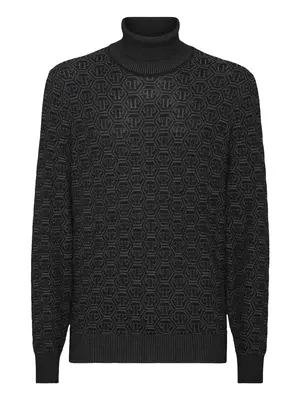 Philipp Plein Monogram Print Sweatshirt - Black