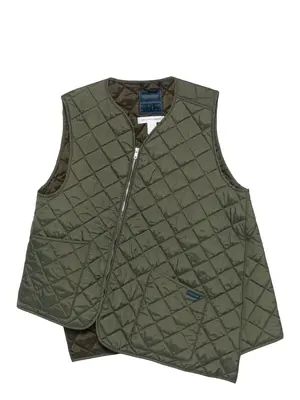 Comme Des Garçons Diamond-quilted Gilet - Green