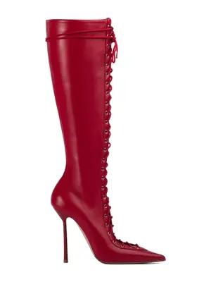 LE SILLA Colette 120mm Leather Boots - Red
