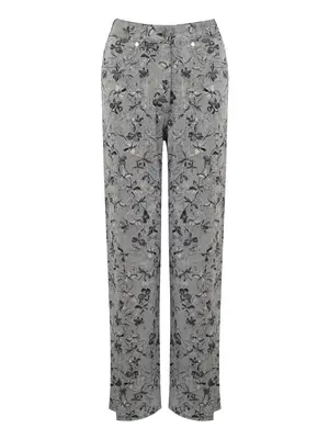 Ports 1961 Floral-print Straight-leg Jeans - White