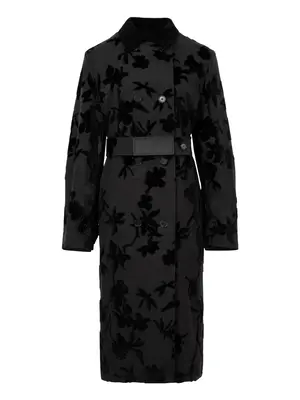 Ports 1961 Floral-print Trench Coat - Black