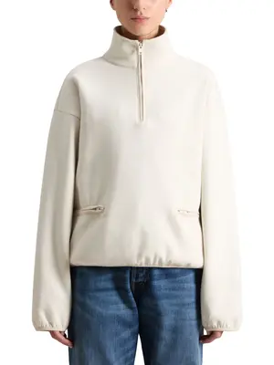 Woolrich Fleece Zipped Sweatshirt - Neutrals