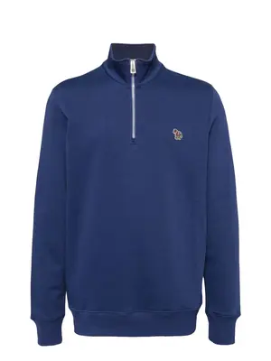 Paul Smith Zebra Logo Zip-neck Sweatshirt - Blue