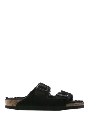 BIRKENSTOCK Arizona Shearling Sandals - Black