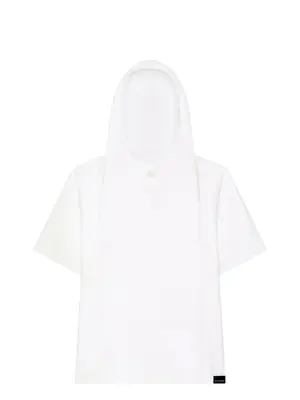 COURREGES Cotton Hooded T-shirt - White