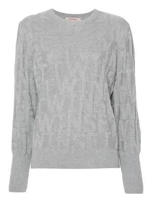 TWINSET Jacquard Logo Sweater - Grey
