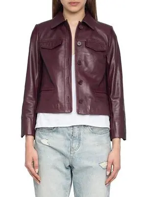 Zadig&Voltaire Liam Leather Jacket - Burgundy