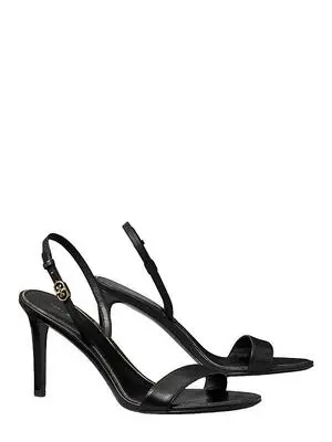 Tory Burch Double T Buckle Heel Sandals - Perfect Black