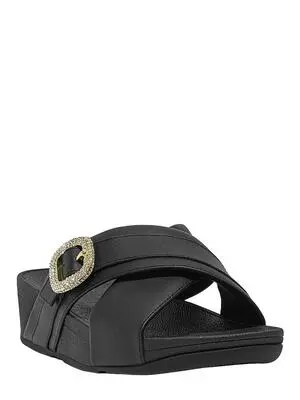Fitflop Lulu Crystal Buckle Sandals - Black