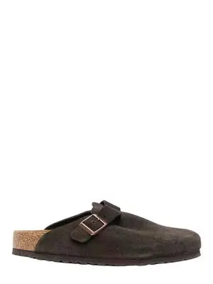 BIRKENSTOCK Boston Soft Suede Slippers - Brown