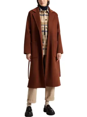 Woolrich-Woolrich Belted Virgin Wool Coat
