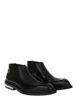 JIL SANDER Metal-detail Leather Boots - Black