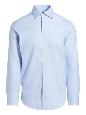 Giorgio Armani Slim Poplin Button-up Shirt Blue