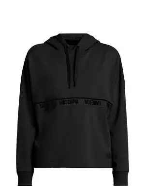 Moschino Logo Tape Hoodie - Black
