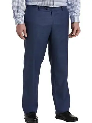 OAK HILL PREMIUM BY DXL Big & Tall Sharkskin Flat-front Suit Pants - Navy