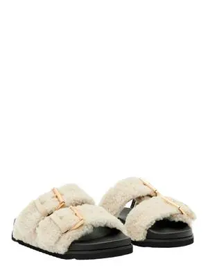 ALLSAINTS Sian Genuine Shearling Sandal - Cream White