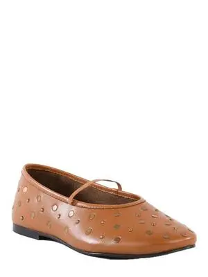 Seychelles Neon Moon Studded Mary Jane Flat - Tan