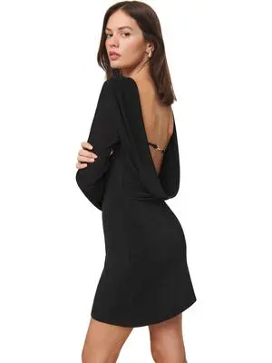 REFORMATION Vivien Knit Mini Dress - Black