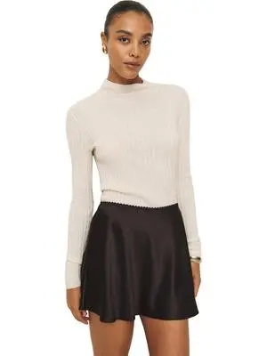 REFORMATION Brandy Satin Skirt Mole