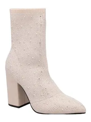 Mia MIA Magdalena Pointed Toe Bootie Off White