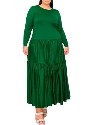 L I V D L I V D Long Sleeve Maxi Dress Green
