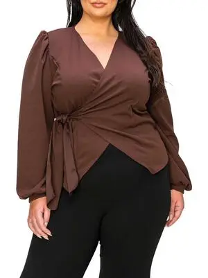 L I V D L I V D Yelena Wrap Top Light Brown