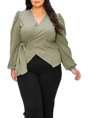L I V D L I V D Yelena Wrap Top Sage