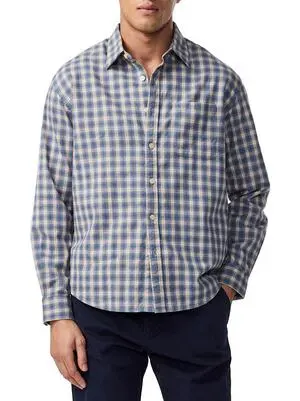 Nn07 Deon 5465 Organic Cotton Button-up Shirt Blue Check